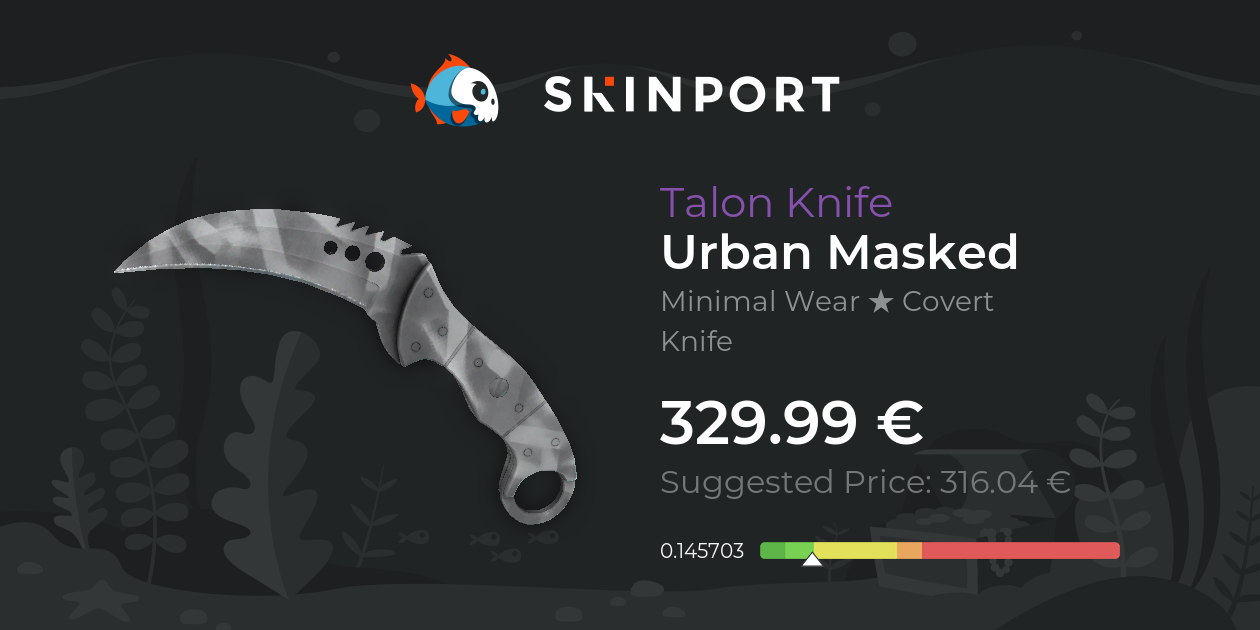 Talon Knife | Urban Masked (Minimal Wear) - Counter-Strike 2 - Skinport