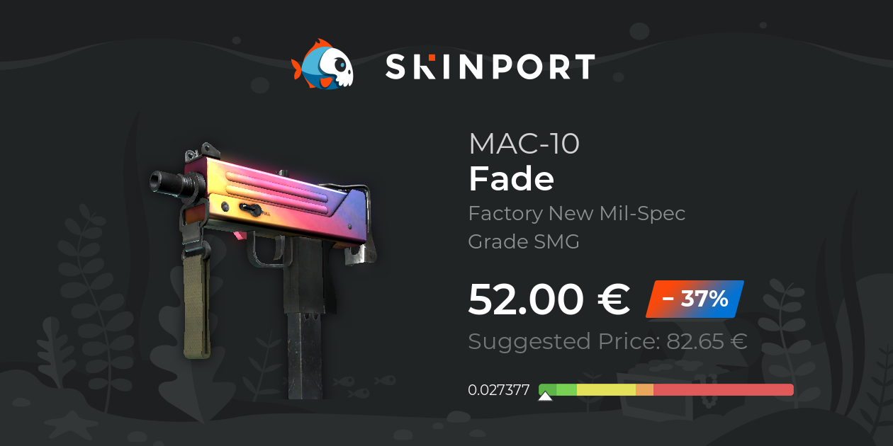 MAC-10 | Fade (Factory New) - Counter-Strike 2 - Skinport