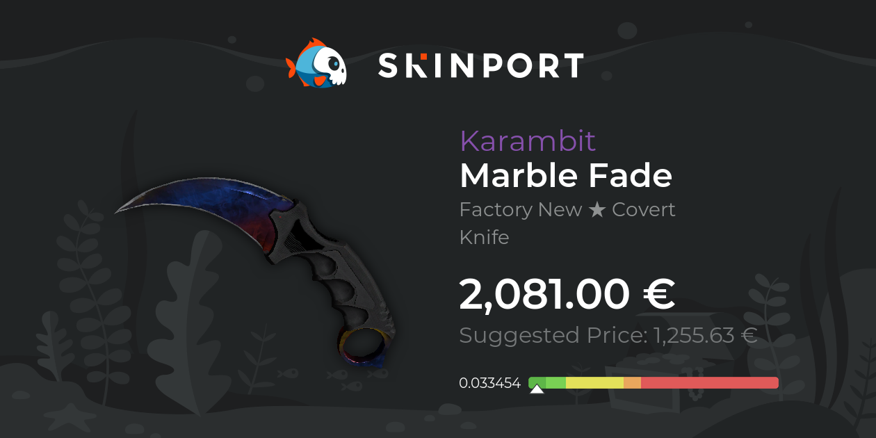 Karambit | Marble Fade (Factory New) - CS:GO - Skinport