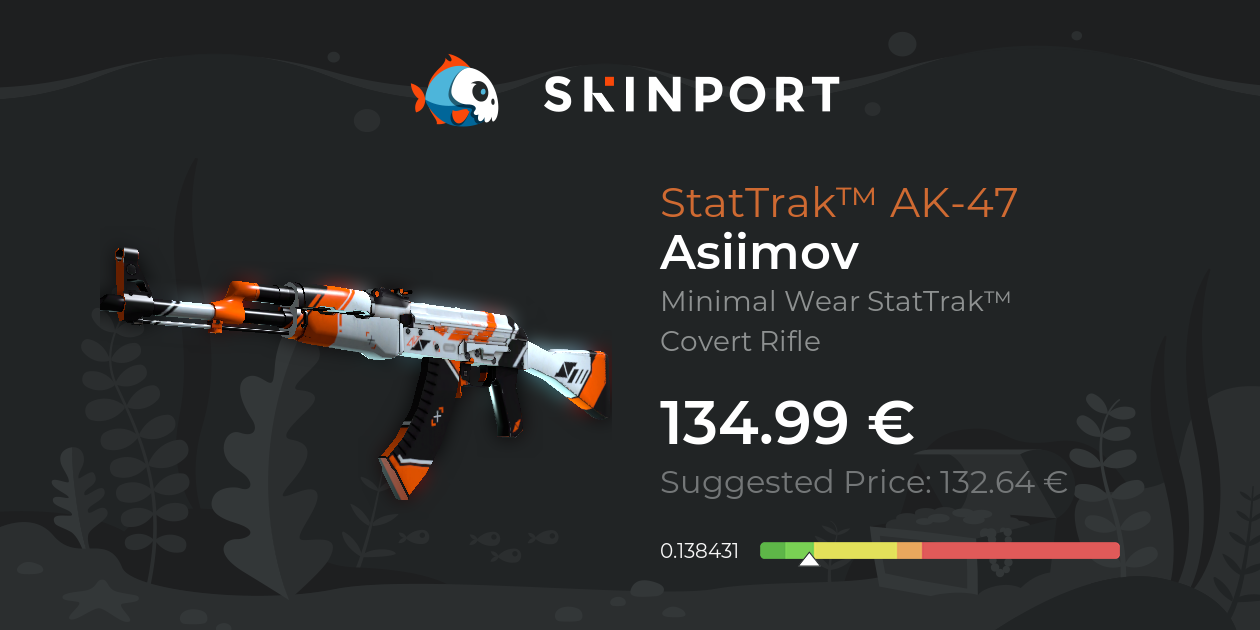 AK-47 (StatTrak™) | Asiimov (Minimale Gebrauchsspuren) - CS:GO - Skinport