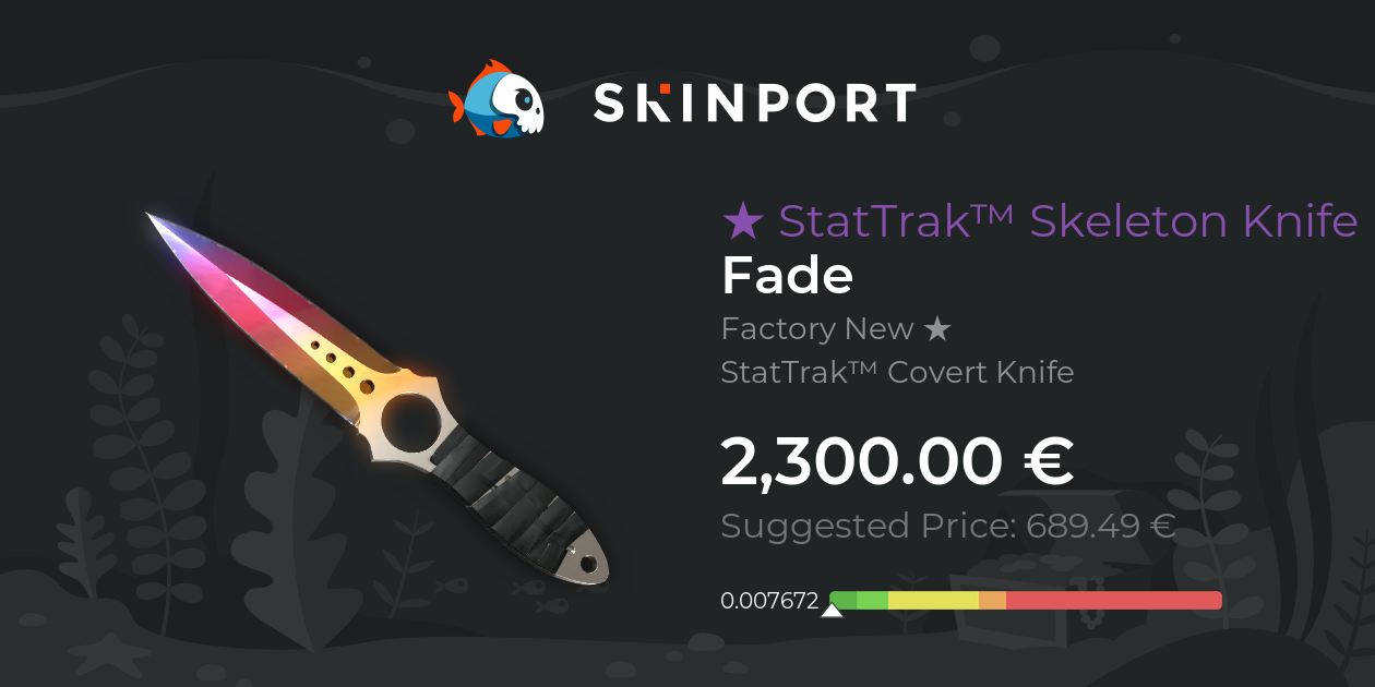 StatTrak™ Skeleton Knife | Fade (Factory New) - Counter-Strike 2 - Skinport