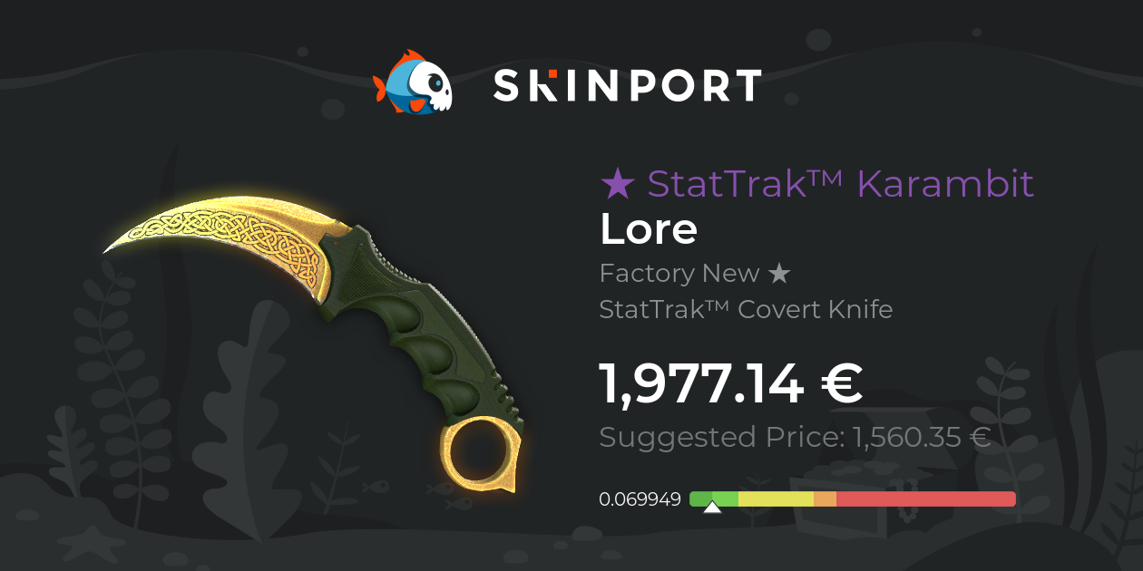 StatTrak™ Karambit | Lore (Factory New) - Counter-Strike 2 - Skinport