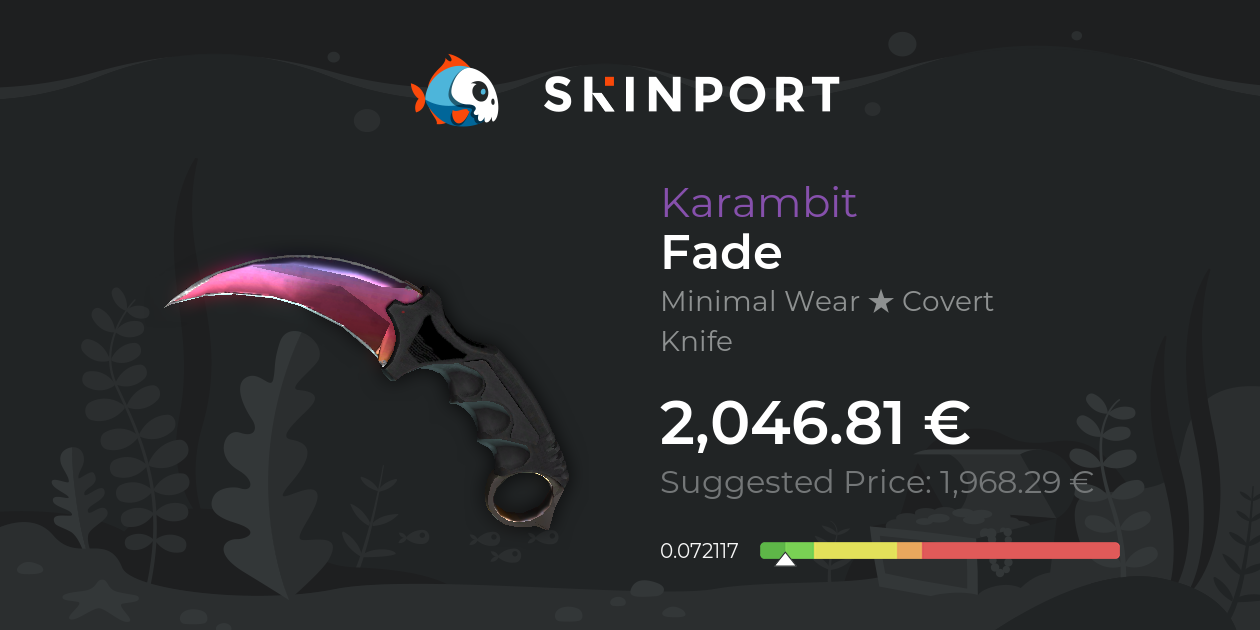 Karambit | Fade (Minimal Wear) - Counter-Strike 2 - Skinport