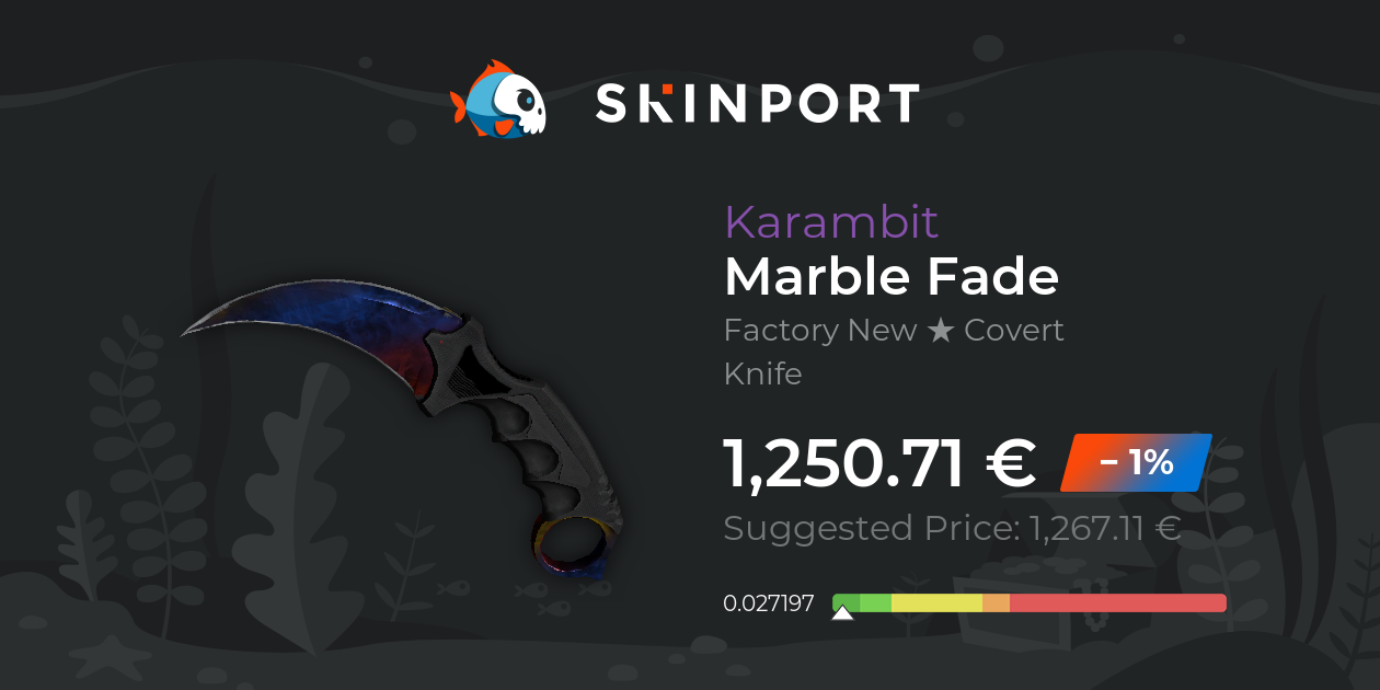 Karambit | Marble Fade (Factory New) - Counter-Strike 2 - Skinport