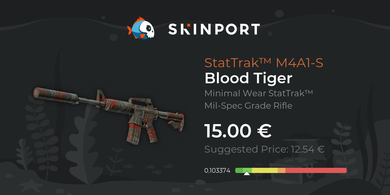 StatTrak™ M4A1-S | Blood Tiger (Minimal Wear) - Counter-Strike 2 - Skinport