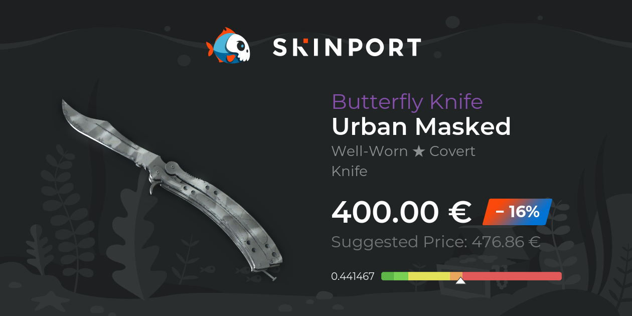 Butterfly Knife | Urban Masked (Well-Worn) - Counter-Strike 2 - Skinport