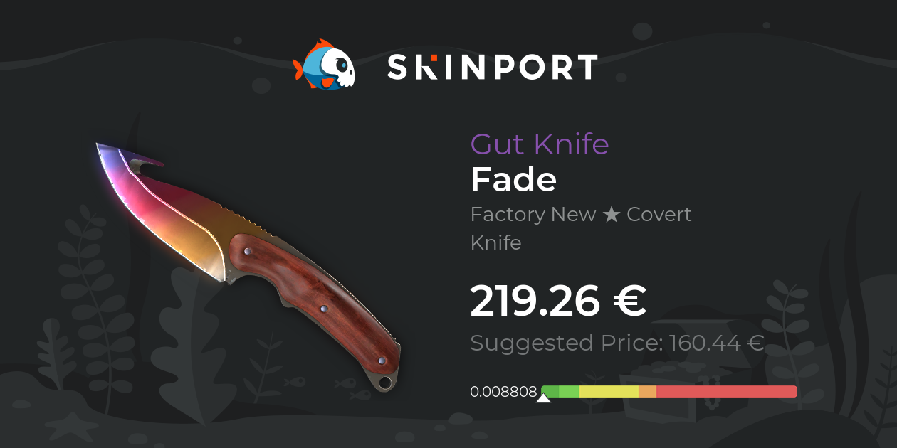 Gut Knife | Fade (Factory New) - Counter-Strike 2 - Skinport