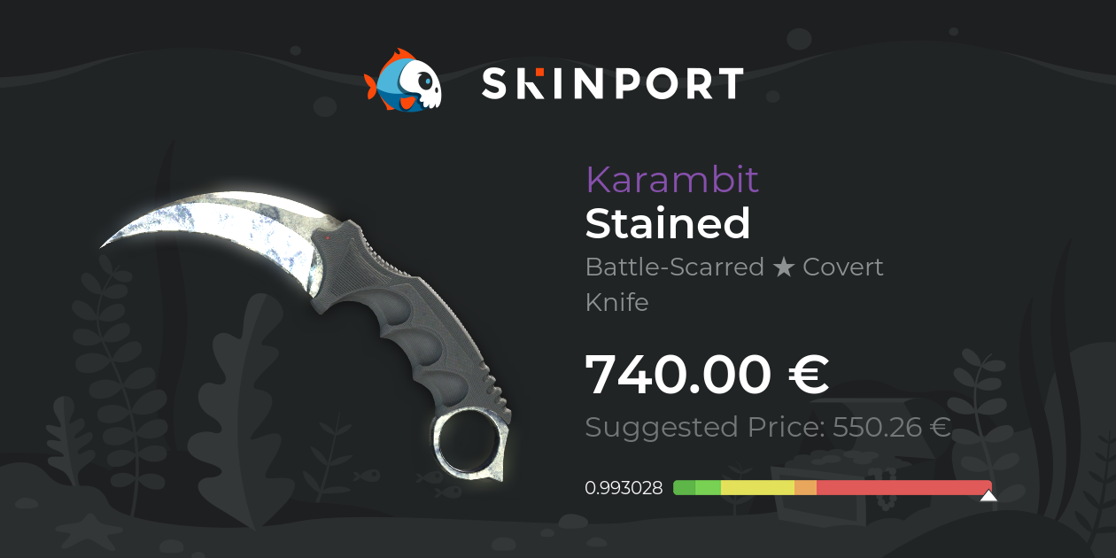 Karambit | Stained (Battle-Scarred) - Counter-Strike 2 - Skinport