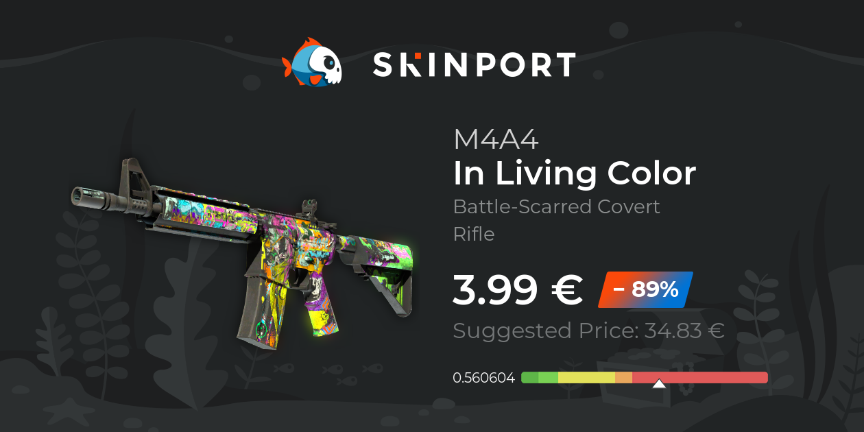 M4A4 | In Living Color (Battle-Scarred) - Counter-Strike 2 - Skinport