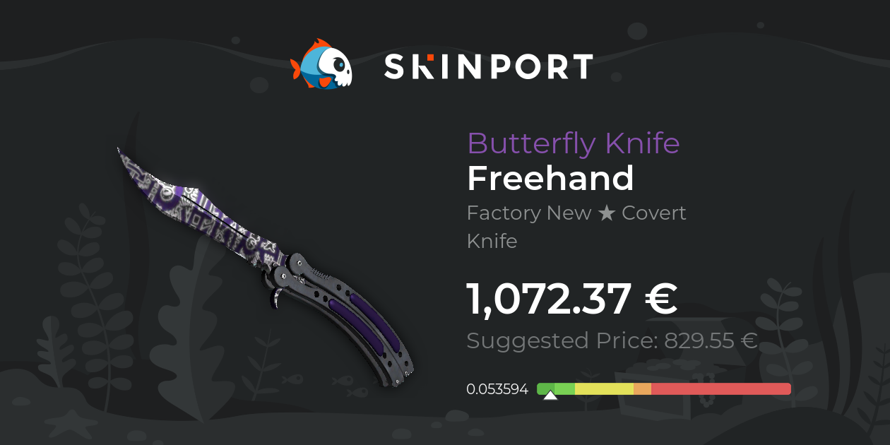 Butterfly Knife | Freehand (Factory New) - CS2 - Skinport