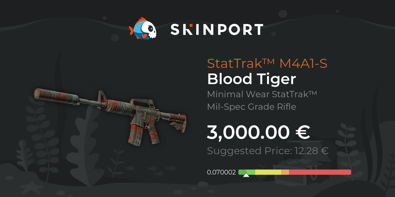 StatTrak™ M4A1-S | Blood Tiger (Minimal Wear) - Counter-Strike 2 - Skinport