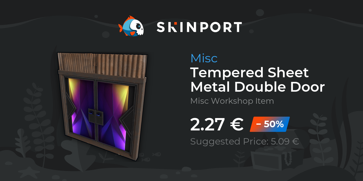 Tempered Sheet Metal Double Door - Rust - Skinport