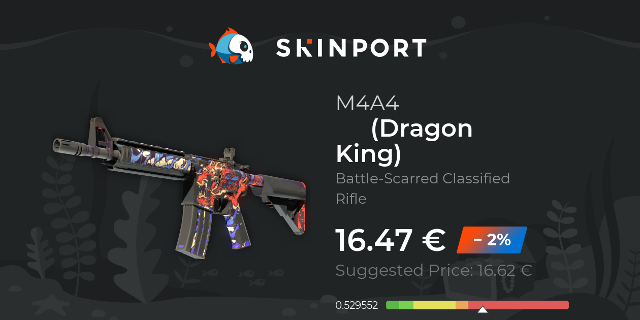M4A4 | 龍王 (Dragon King) (Battle-Scarred) - Counter-Strike 2 - Skinport