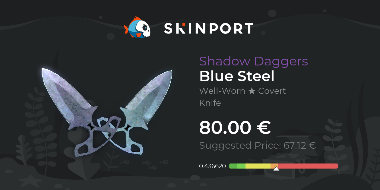Shadow Daggers | Blue Steel (Well-Worn) - Counter-Strike 2 - Skinport