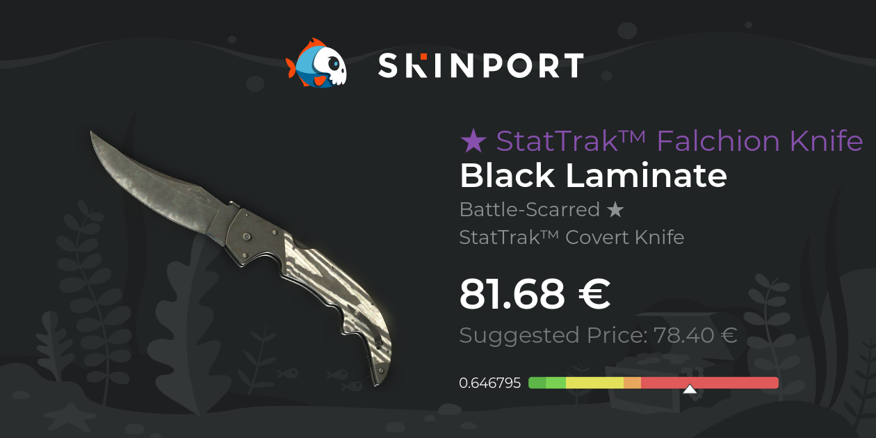 StatTrak™ Falchion Knife | Black Laminate (Battle-Scarred) - Counter ...