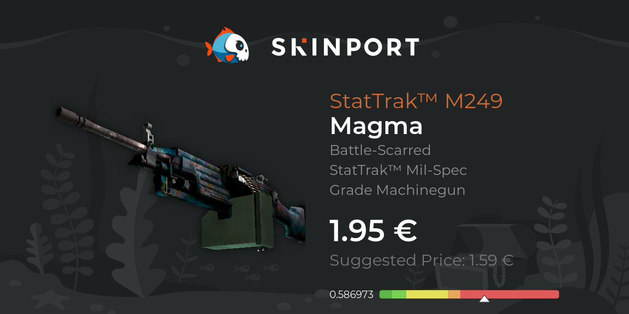 StatTrak™ M249 | Magma (Battle-Scarred) - Counter-Strike 2 - Skinport