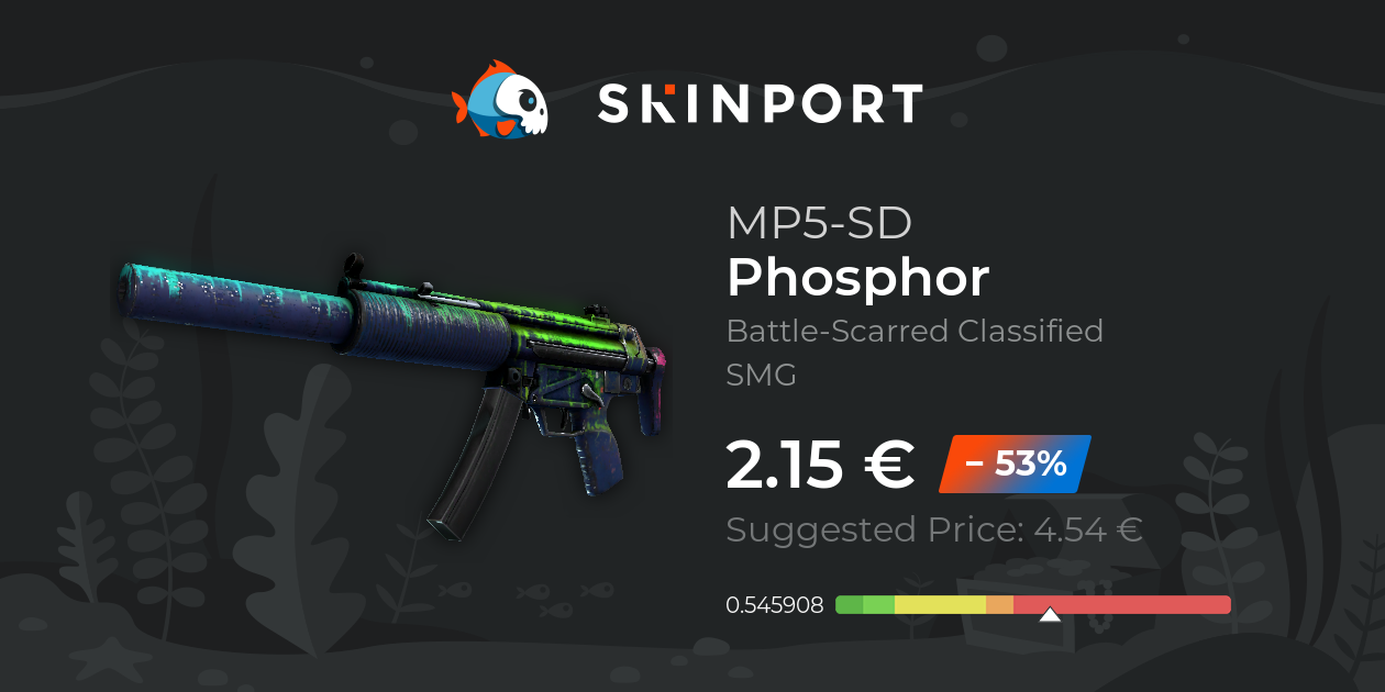 MP5-SD | Phosphor (Battle-Scarred) - Counter-Strike 2 - Skinport