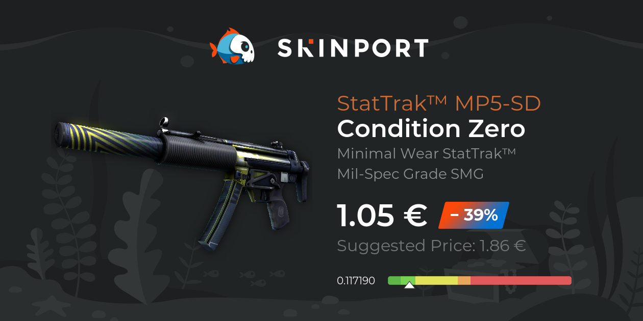StatTrak™ MP5-SD | Condition Zero (Minimal Wear) - Counter-Strike 2 ...