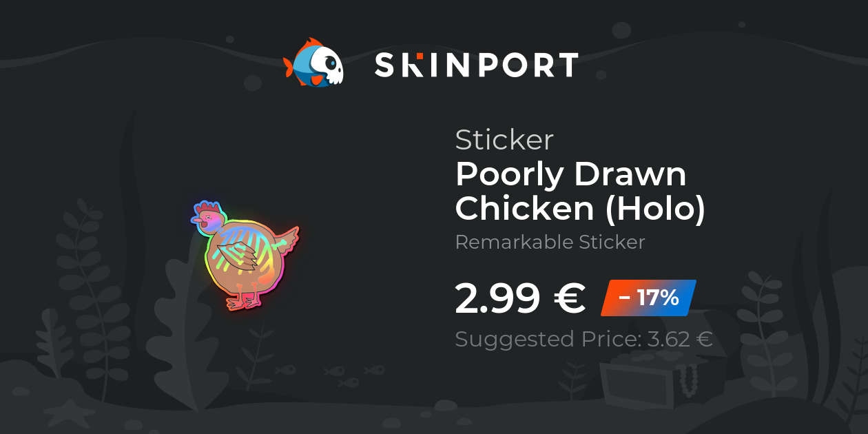 Sticker | Poorly Drawn Chicken (Holo) - Counter-Strike 2 - Skinport