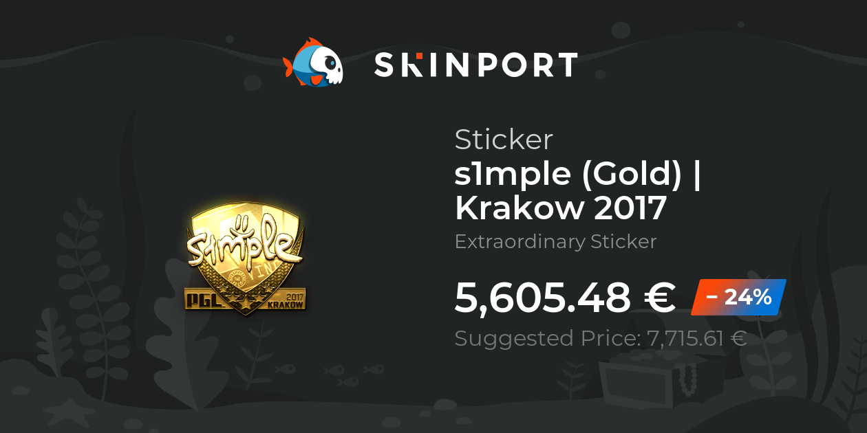 Sticker | s1mple (Gold) | Krakow 2017 - Counter-Strike 2 - Skinport