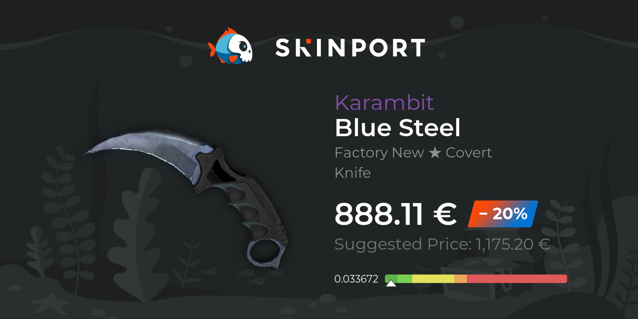 Karambit | Blue Steel (Factory New) - CS:GO - Skinport