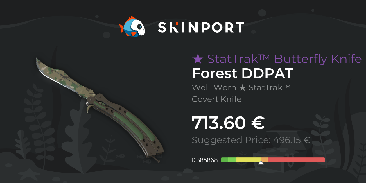 StatTrak™ Butterfly Knife | Forest DDPAT (Well-Worn) - Counter-Strike 2 ...