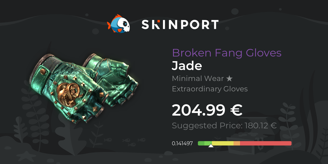 Broken Fang Gloves | Jade (Minimal Wear) - Counter-Strike 2 - Skinport