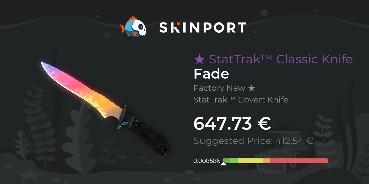 StatTrak™ Classic Knife | Fade (Factory New) - Counter-Strike 2 - Skinport