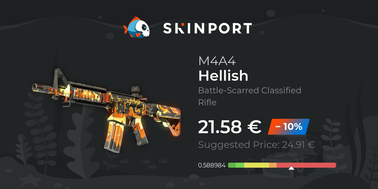 M4A4 | Hellish (Battle-Scarred) - Counter-Strike 2 - Skinport