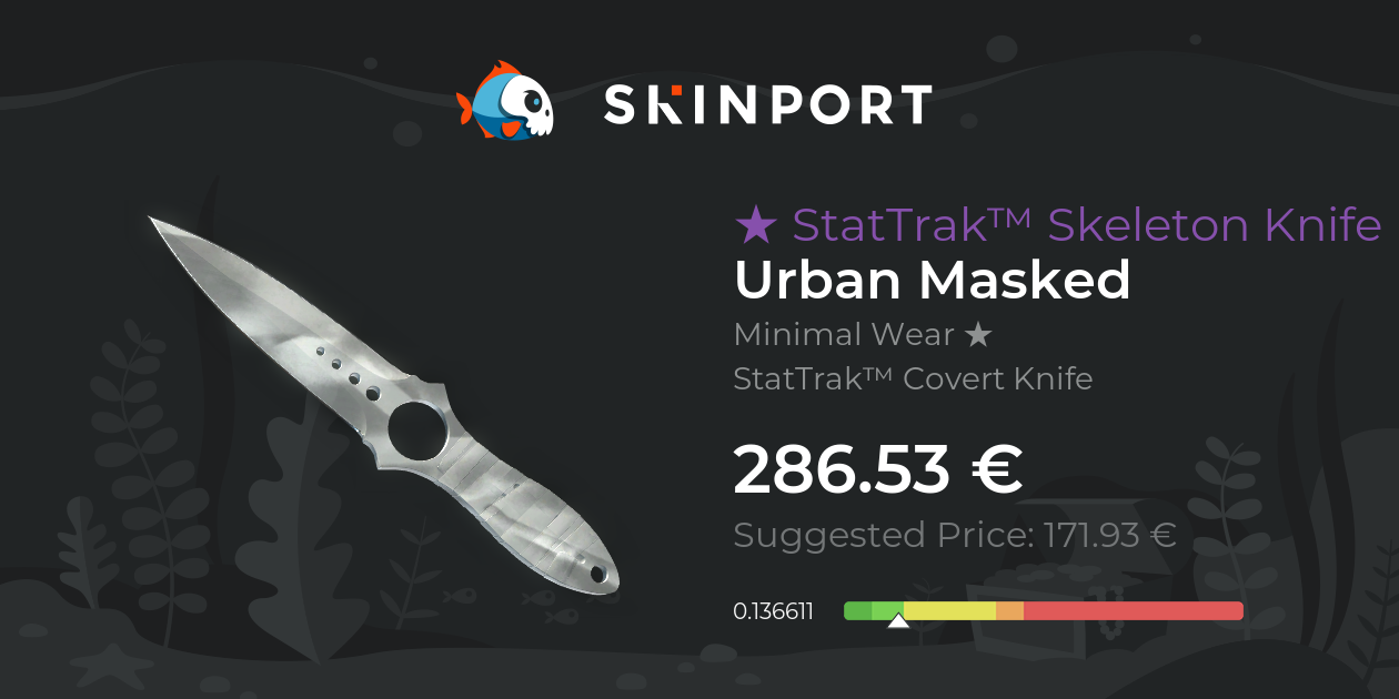 StatTrak™ Skeleton Knife | Urban Masked (Minimal Wear) - Counter-Strike ...