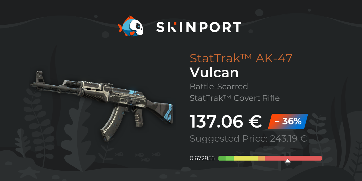 StatTrak™ AK-47 | Vulcan (Battle-Scarred) - Counter-Strike 2 - Skinport