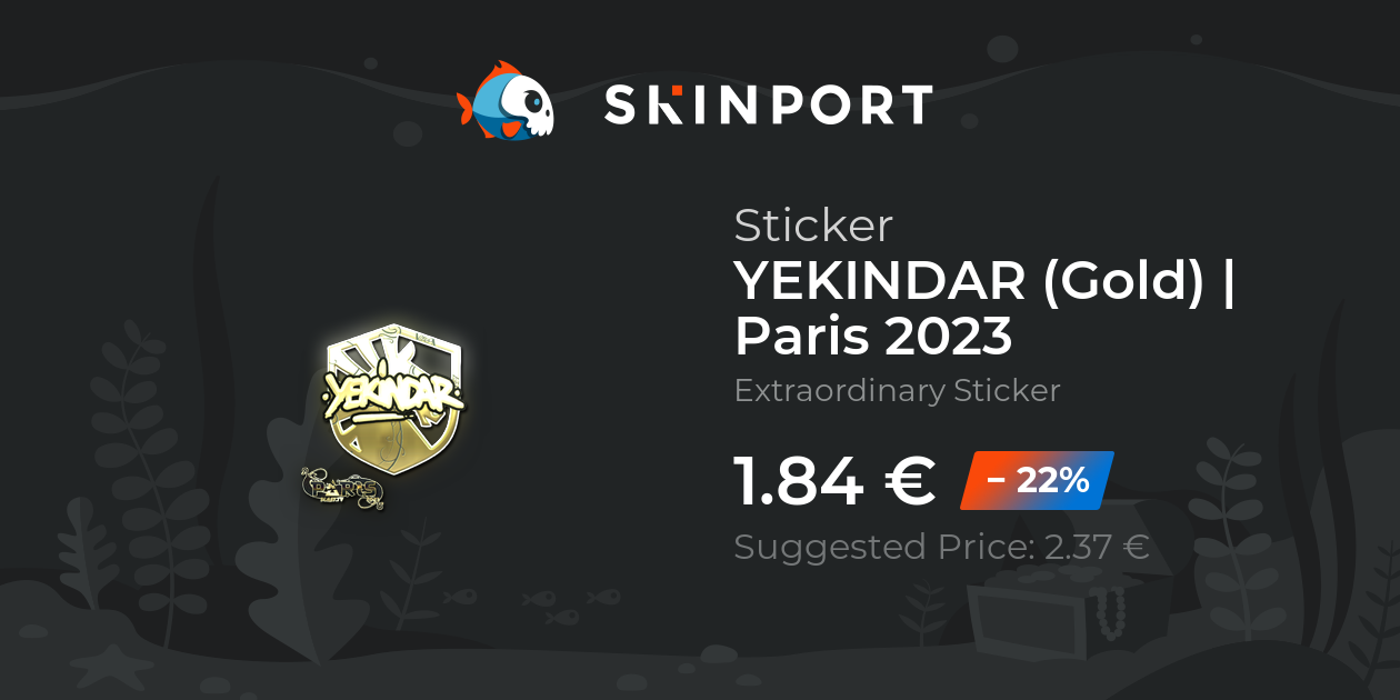 Sticker | YEKINDAR (Gold) | Paris 2023 - Counter-Strike 2 - Skinport