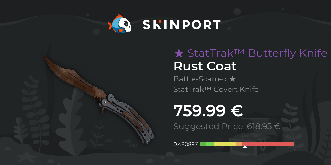 StatTrak™ Butterfly Knife | Rust Coat (Battle-Scarred) - CS2 - Skinport