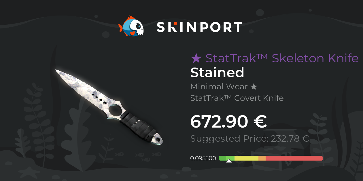 StatTrak™ Skeleton Knife | Stained (Minimal Wear) - Counter-Strike 2 ...