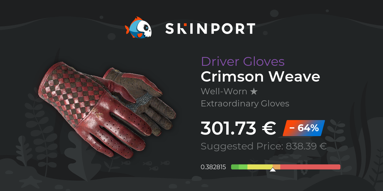 Driver Gloves | Crimson Weave (Well-Worn) - CS2 - Skinport