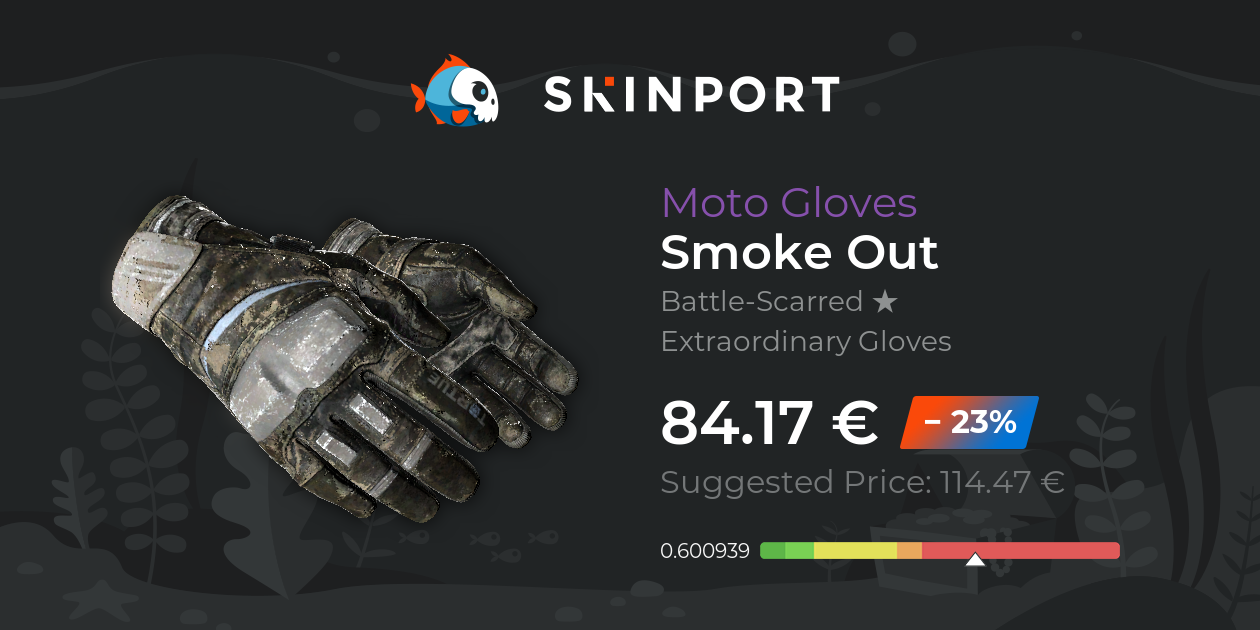 Moto Gloves | Smoke Out (Battle-Scarred) - CS2 - Skinport