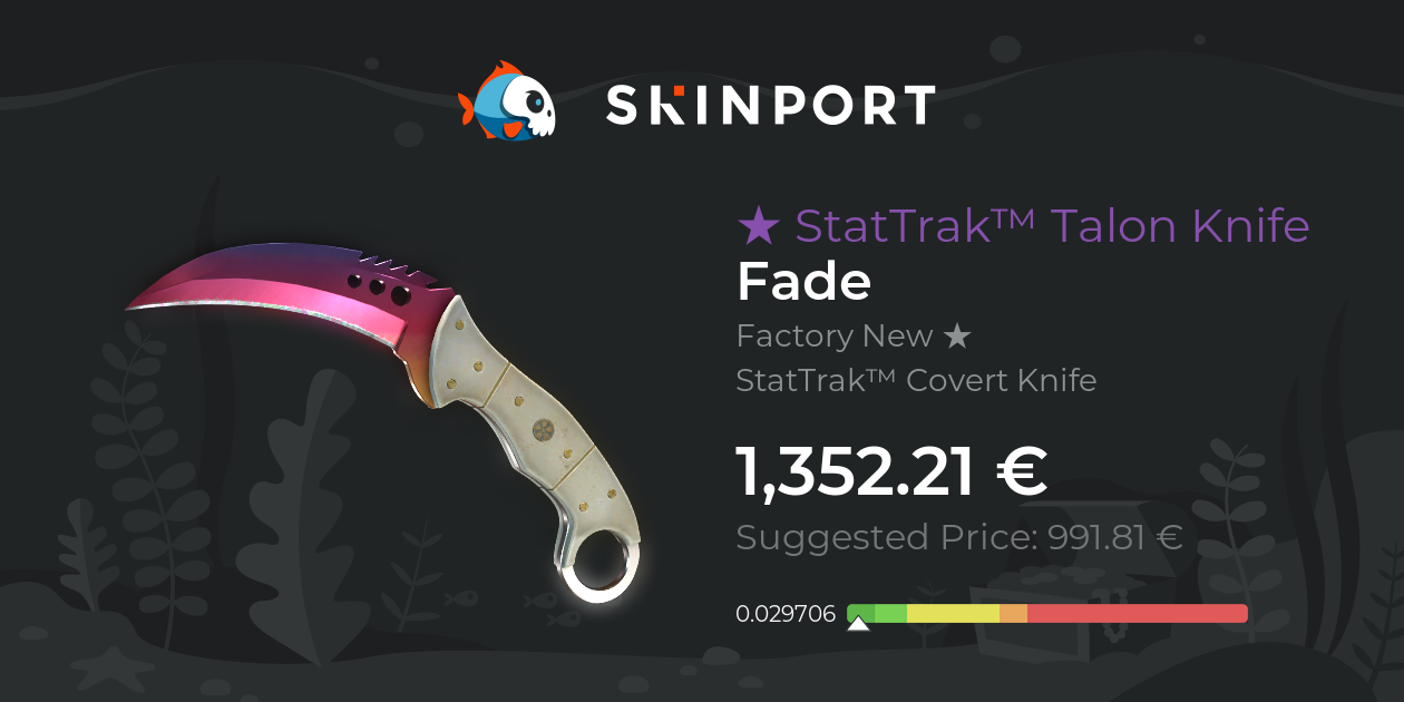 StatTrak™ Talon Knife | Fade (Factory New) - Counter-Strike 2 - Skinport