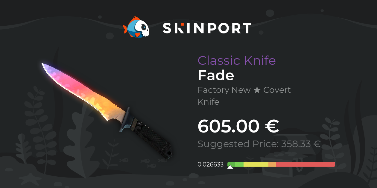 Classic Knife | Fade (Factory New) - CS2 - Skinport