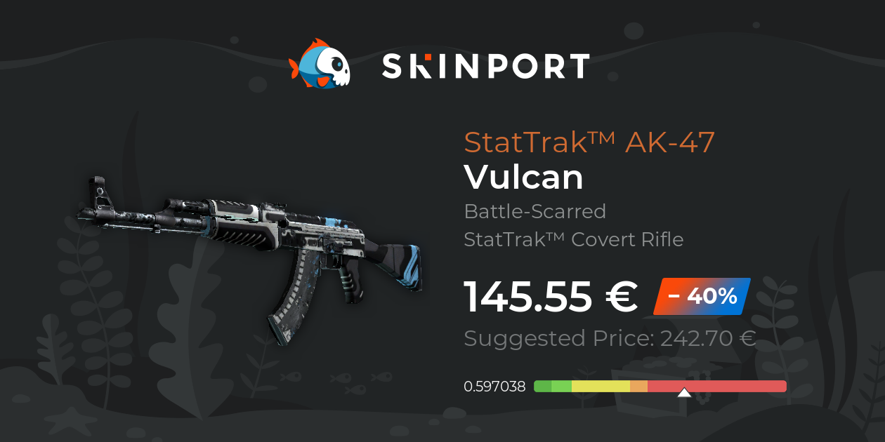StatTrak™ AK-47 | Vulcan (Battle-Scarred) - Counter-Strike 2 - Skinport
