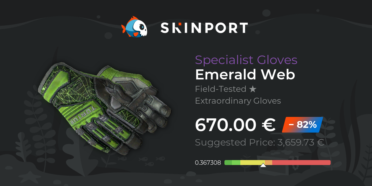 Specialist Gloves | Emerald Web (Field-Tested) - CS2 - Skinport