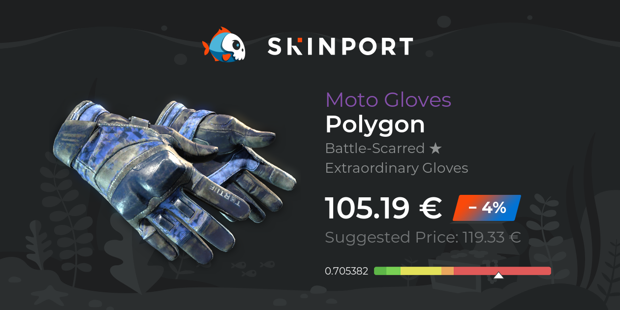 Moto Gloves | Polygon (Battle-Scarred) - Counter-Strike 2 - Skinport