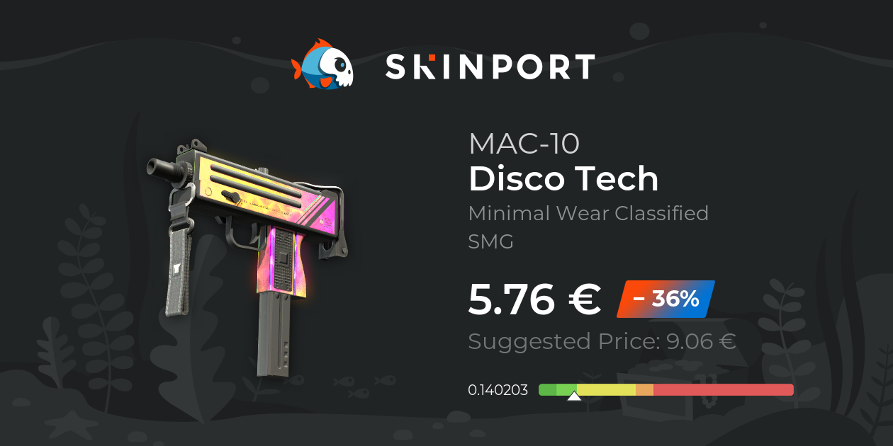 MAC-10 | Disco Tech (Minimal Wear) - Counter-Strike 2 - Skinport