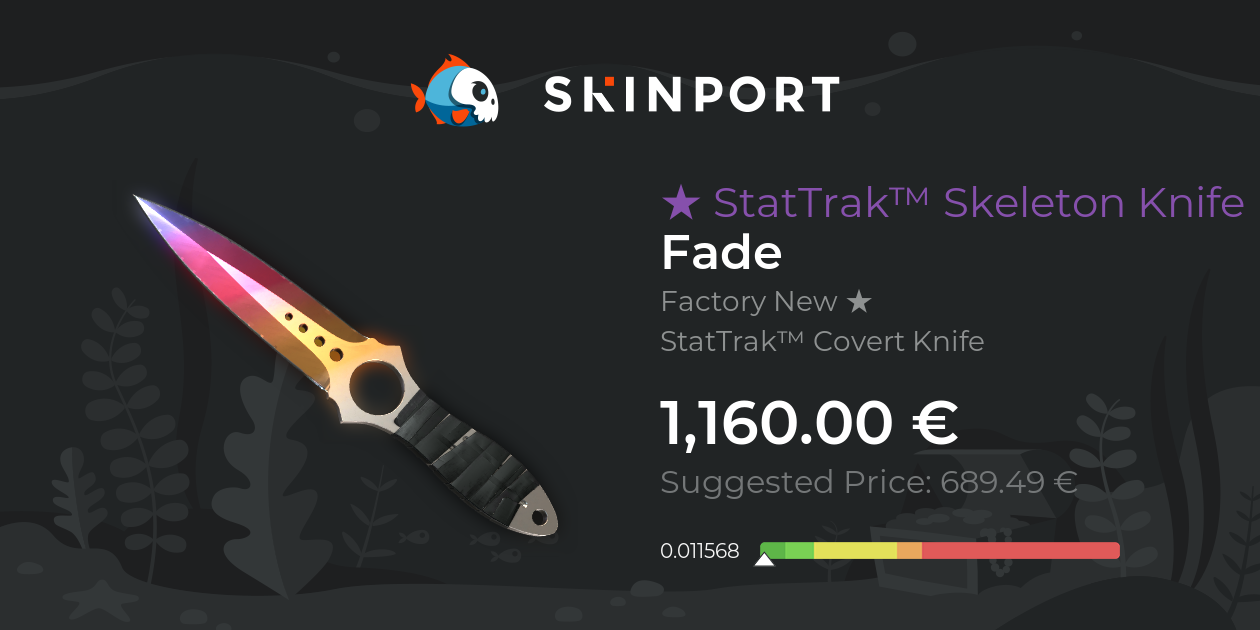 StatTrak™ Skeleton Knife | Fade (Factory New) - Counter-Strike 2 - Skinport