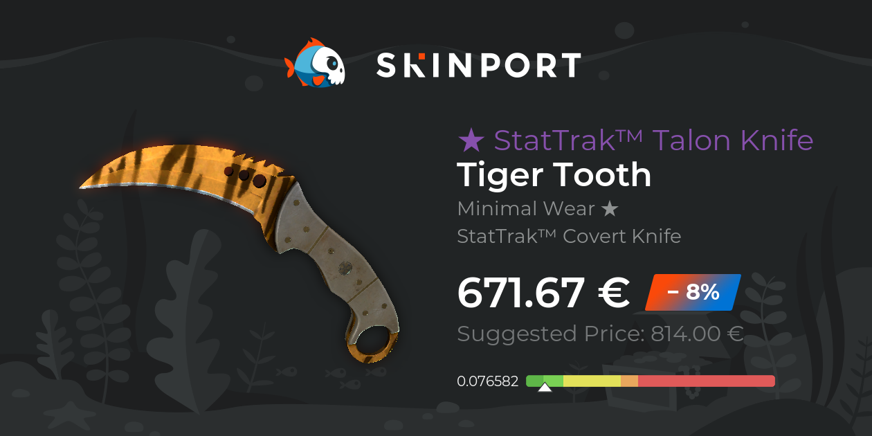StatTrak™ Talon Knife | Tiger Tooth (Minimal Wear) - Counter-Strike 2 ...