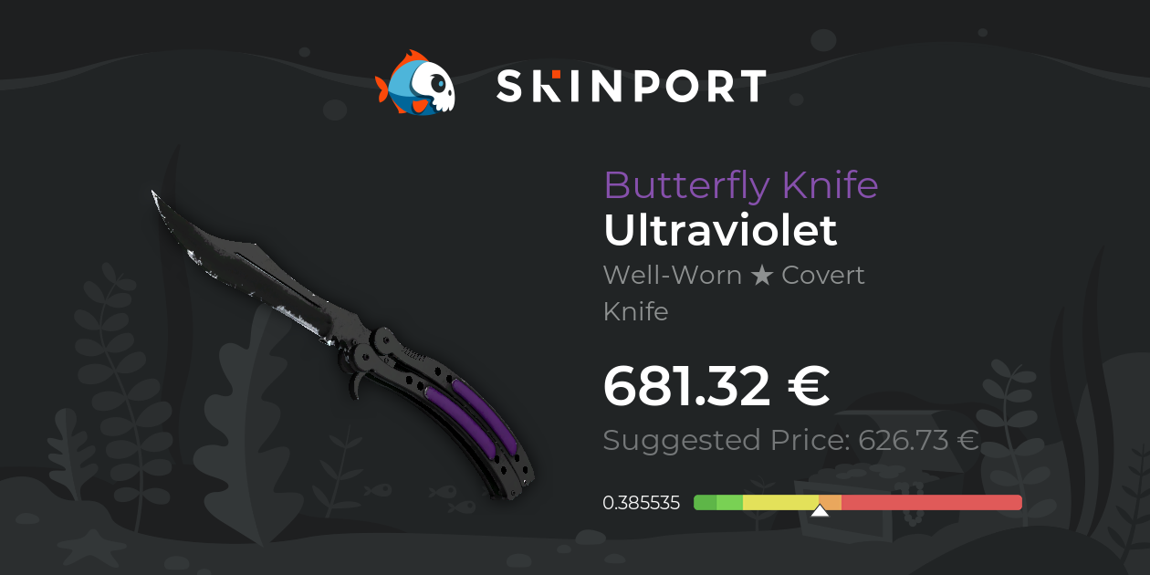 Butterfly Knife | Ultraviolet (Well-Worn) - CS2 - Skinport