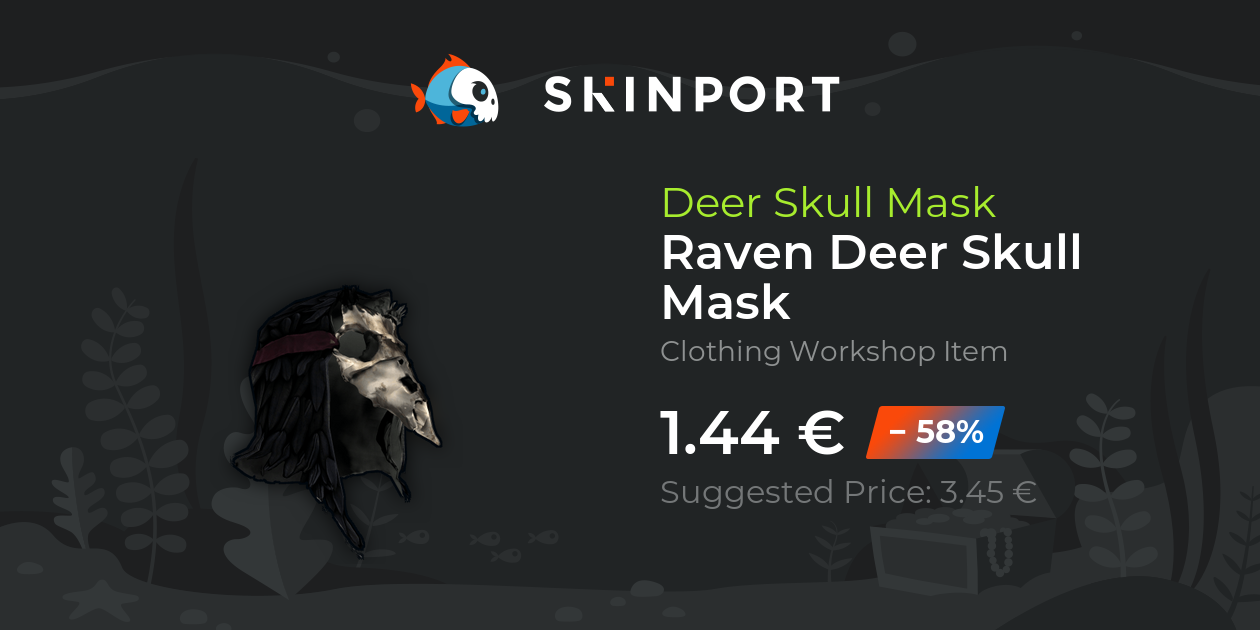 Raven Deer Skull Mask - Rust - Skinport