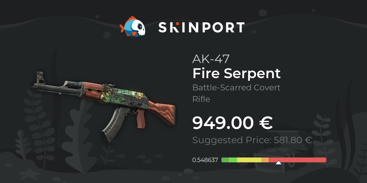 AK-47 | Fire Serpent (Battle-Scarred) - Counter-Strike 2 - Skinport