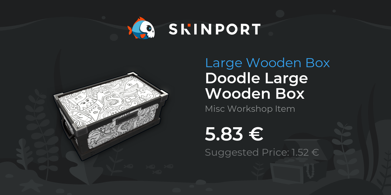 Doodle Large Wooden Box - Rust - Skinport