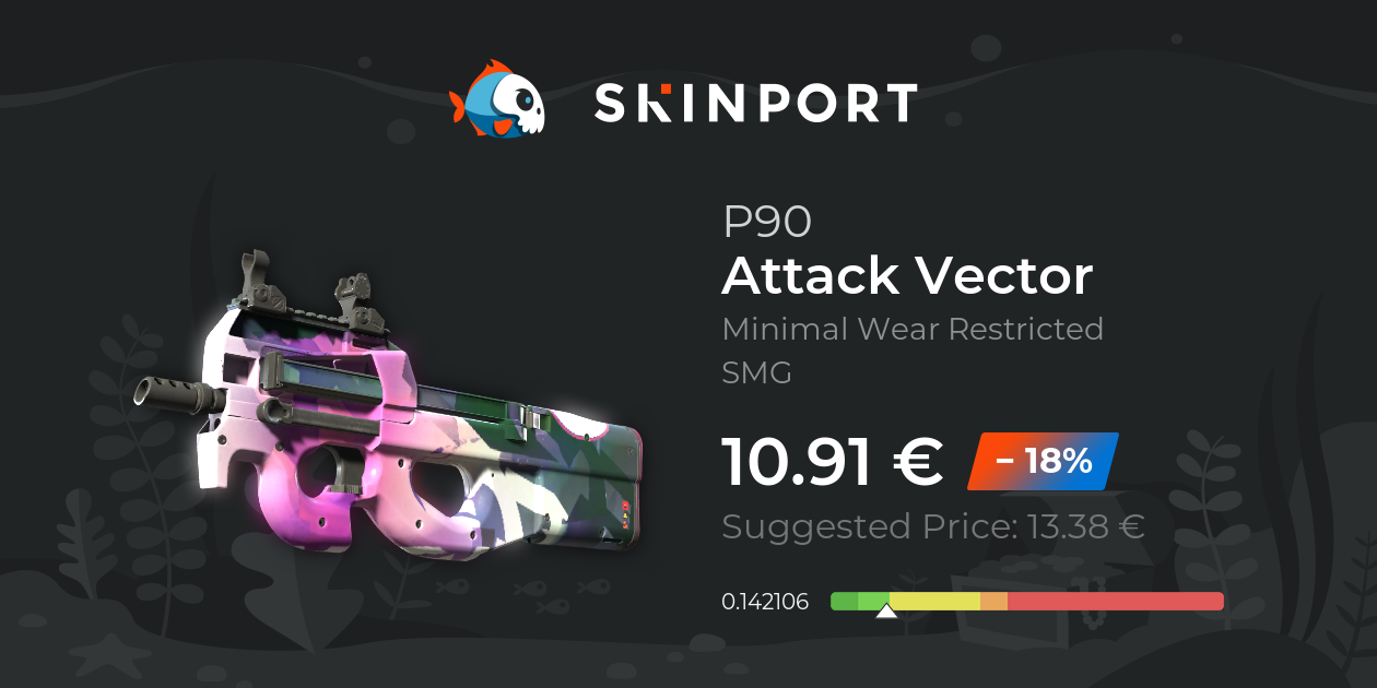 P90 | Attack Vector (Minimal Wear) - Counter-Strike 2 - Skinport
