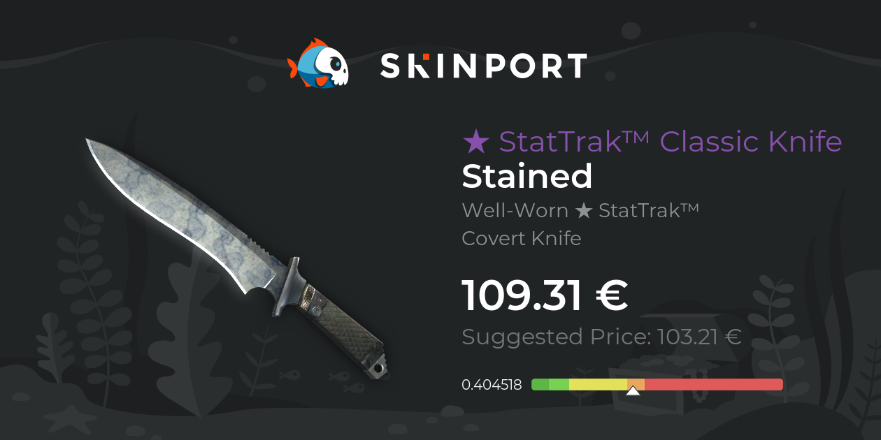 StatTrak™ Classic Knife | Stained (Well-Worn) - Counter-Strike 2 - Skinport